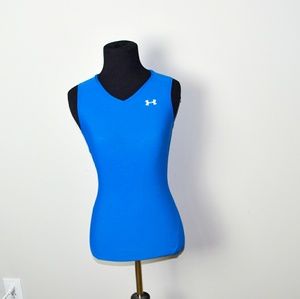 Under Armour | Tops | Under Armour Heat Gear Blue Top | Poshmark